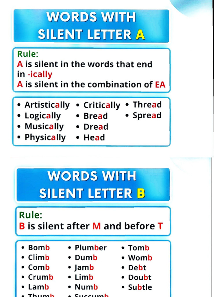 English Silent Letters | PDF