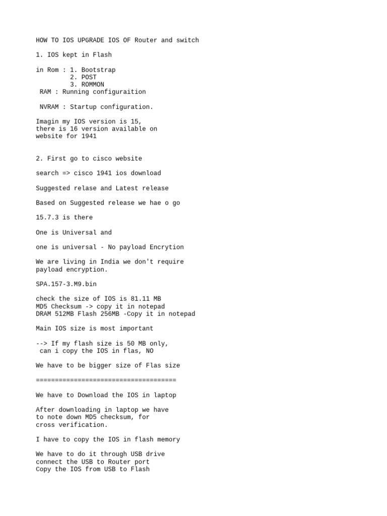 Cisco Ios Upgrade Pdf Ios Booting