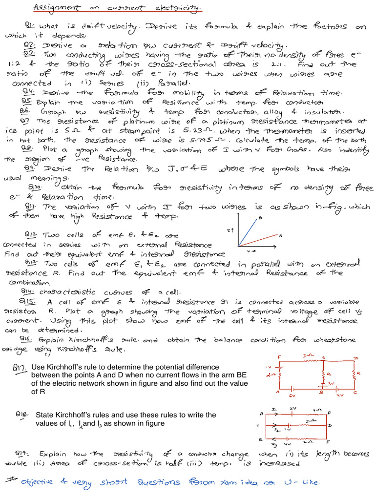 Assignment of Current Electricity, Dual Nature and Semiconductor | PDF