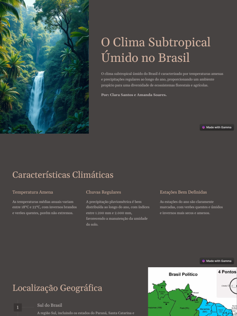 O Clima Subtropical Umido No Brasil | PDF | Agricultura | Geociências