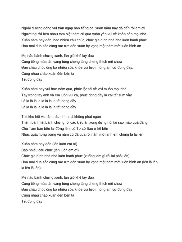 Tet Dong Day Lyric | PDF