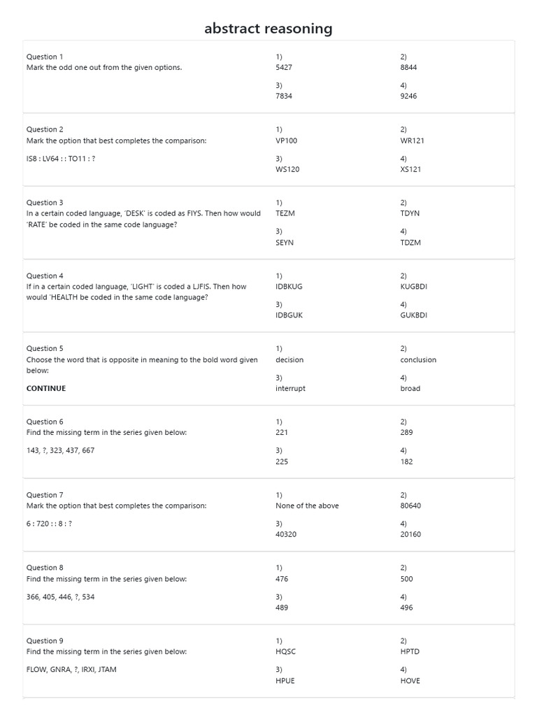 Abstract Reasoning | PDF