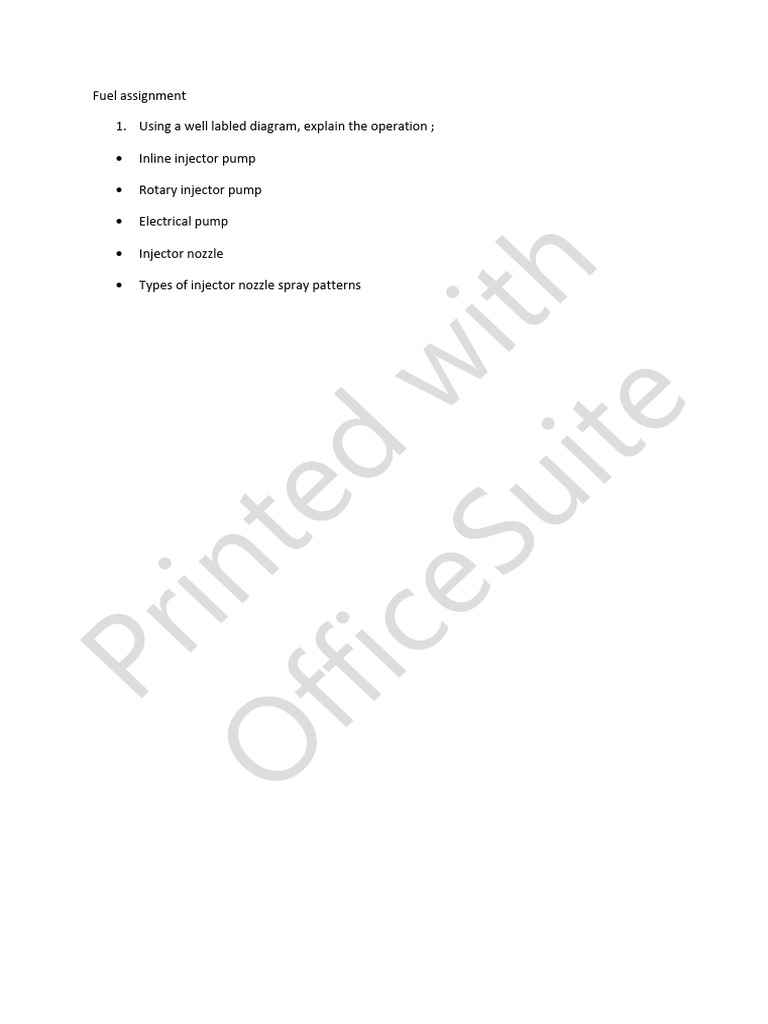 Fuel Assignment | PDF