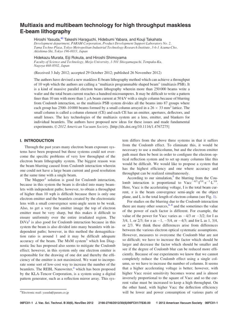 Multiaxis and multibeam technology for high throughput maskless E-beam ...