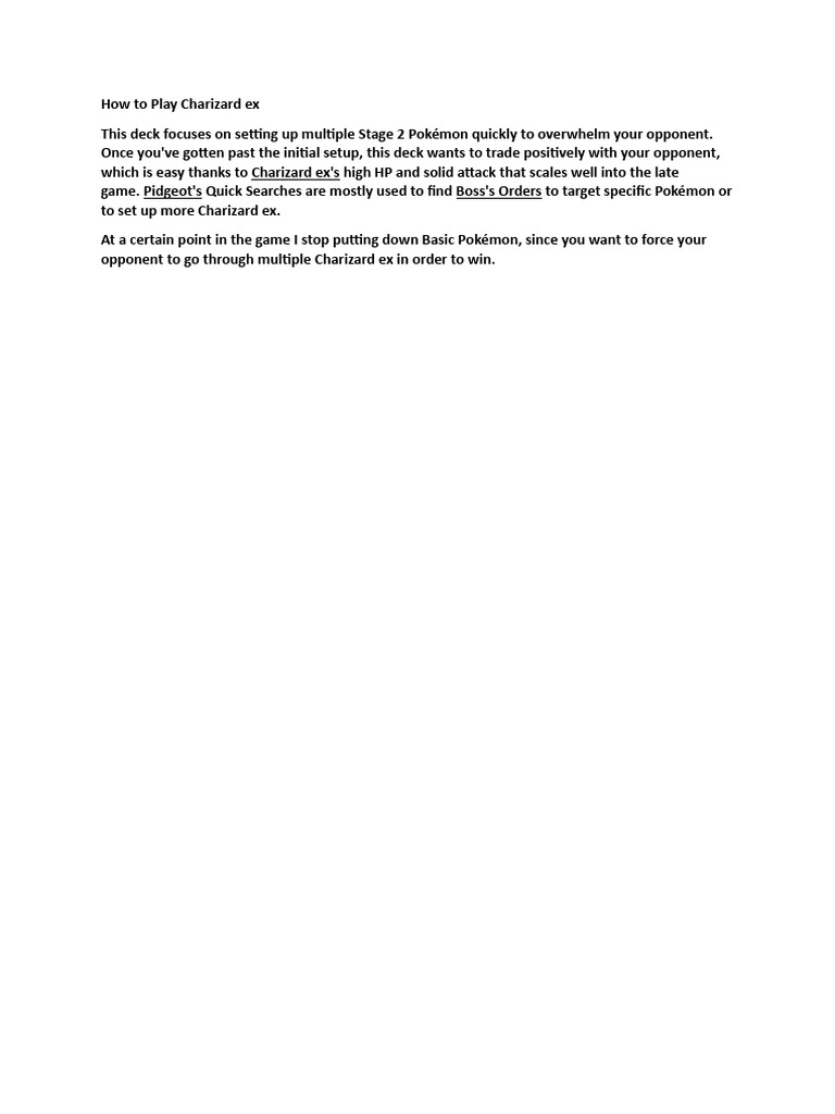 How To Play Charizard Ex | PDF