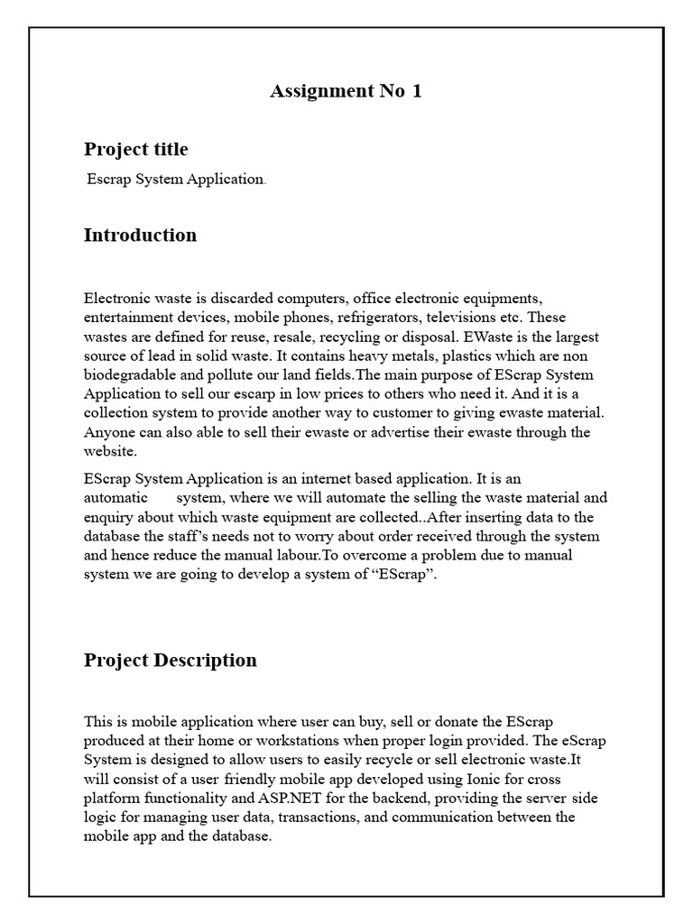 CPP Assignment No1 PDF | PDF | Electronic Waste | Recycling