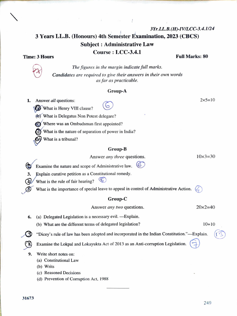 LLB 4th Sem 2023 Questions | PDF | Arbitration | Alternative Dispute Resolution