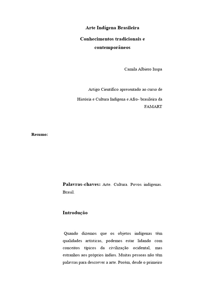 Arte Indígena Brasileira: História e Significado | PDF | Povos ...