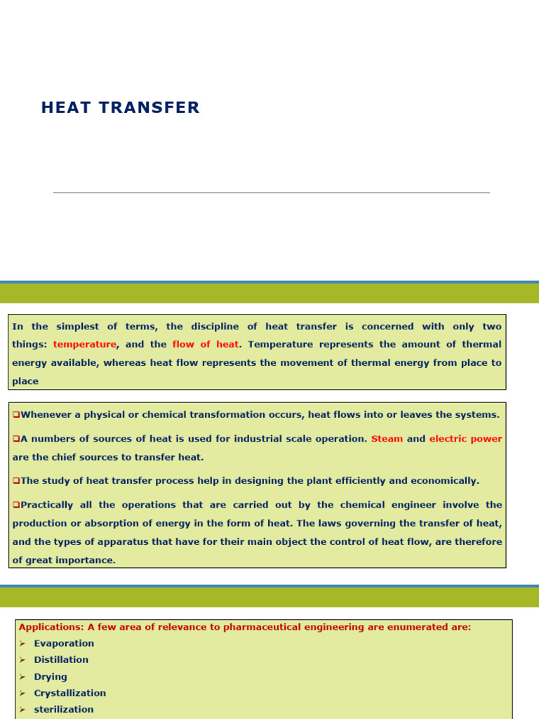 Heat Transfer in Pharmaceutical Engineering | PDF | Heat Transfer ...