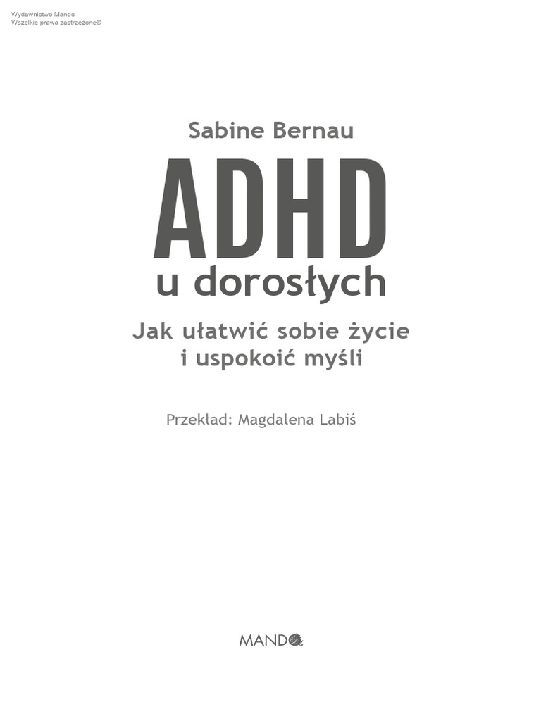 Adhd Dla Doroslych Wyd 2 ST 0 | PDF