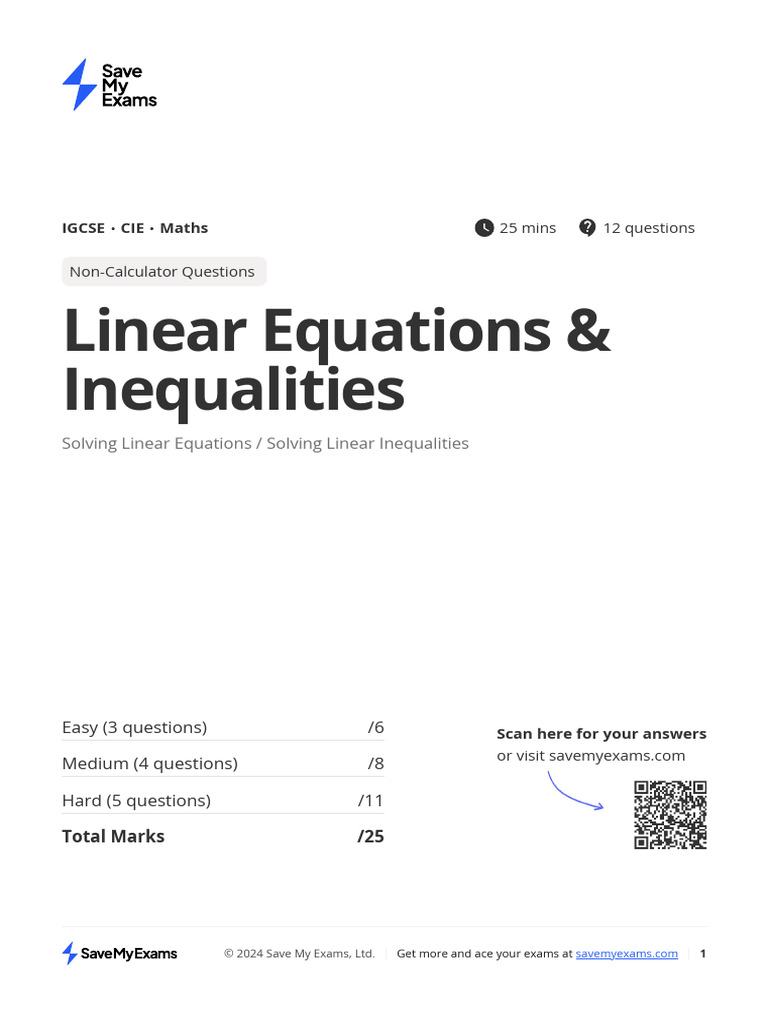 linear-equations-and-inequalities | PDF | Equations | Applied Mathematics
