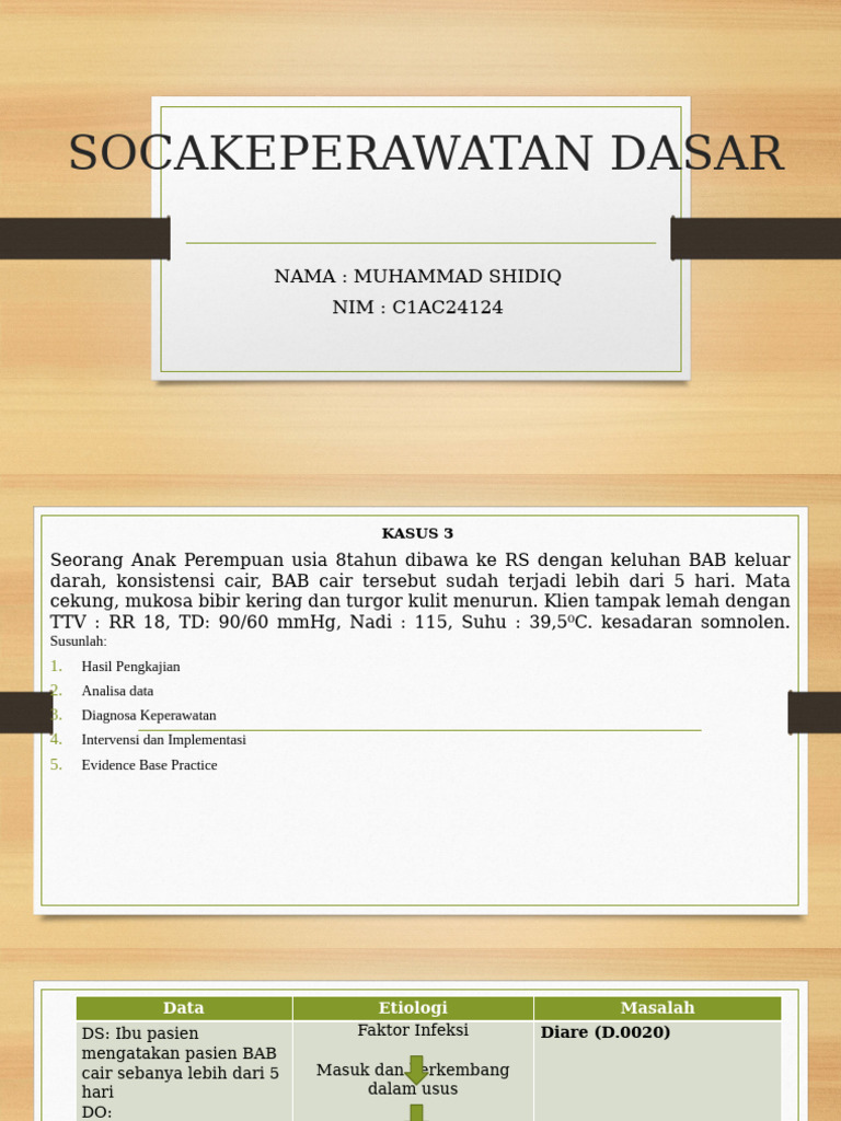 SOCA KEPERAWATAN DASAR MUHAMMAD SHIDIQ | PDF
