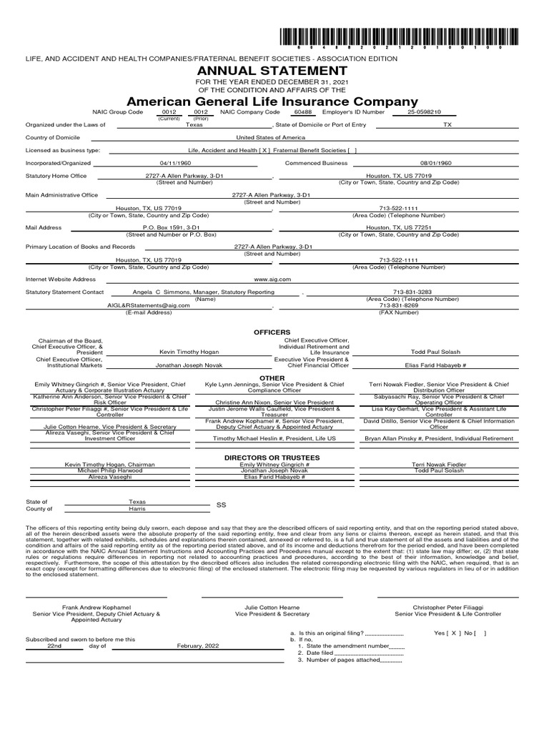Agl 4q21 Financial Statement Book 1 of 2 | PDF | Insurance | Capital Gain
