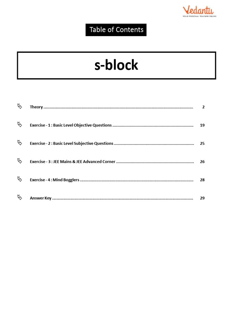 Ved CH 12. S-Block | PDF