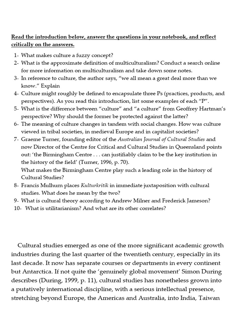 Understanding Cultural Studies Concepts | PDF | Utilitarianism ...