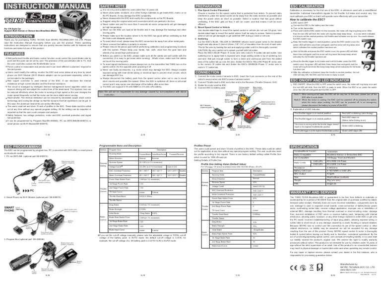 Ts150a Esc Manual | PDF | Electrical Connector | Switch