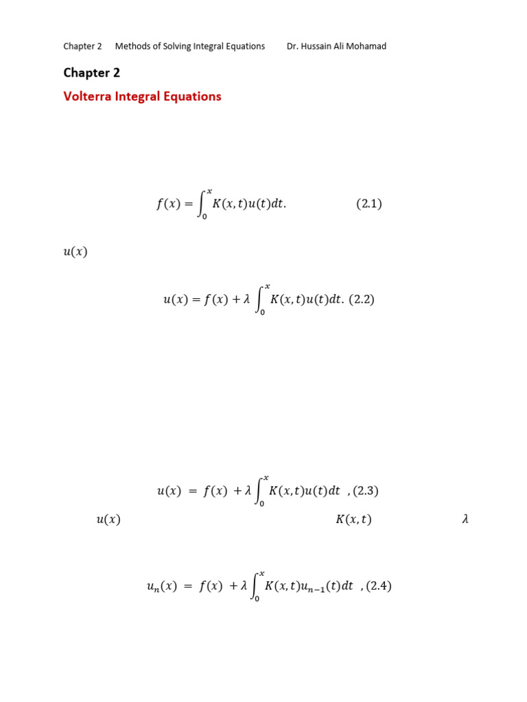 Chapter 2_copy | PDF | Integral Equation | Teaching Mathematics Chapter 2_copy | PDF | Integral Equation | Teaching Mathematics