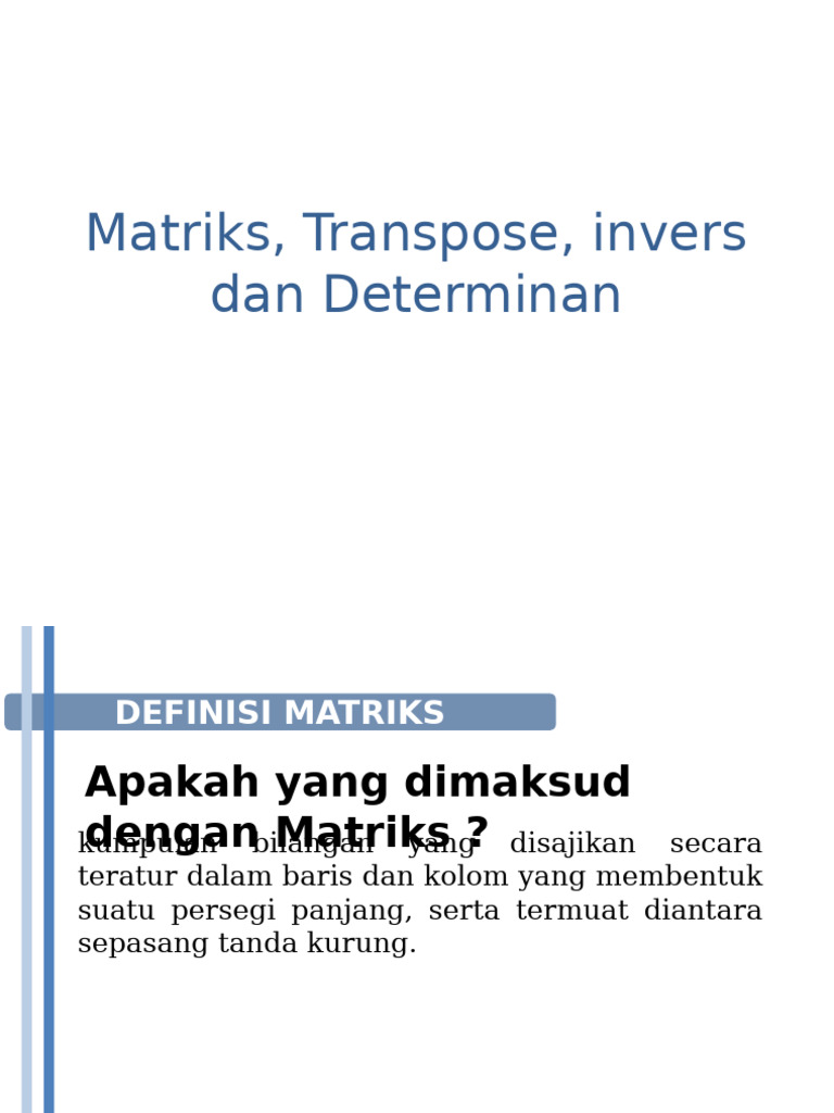 Matriks, Determinan, Invers. | PDF