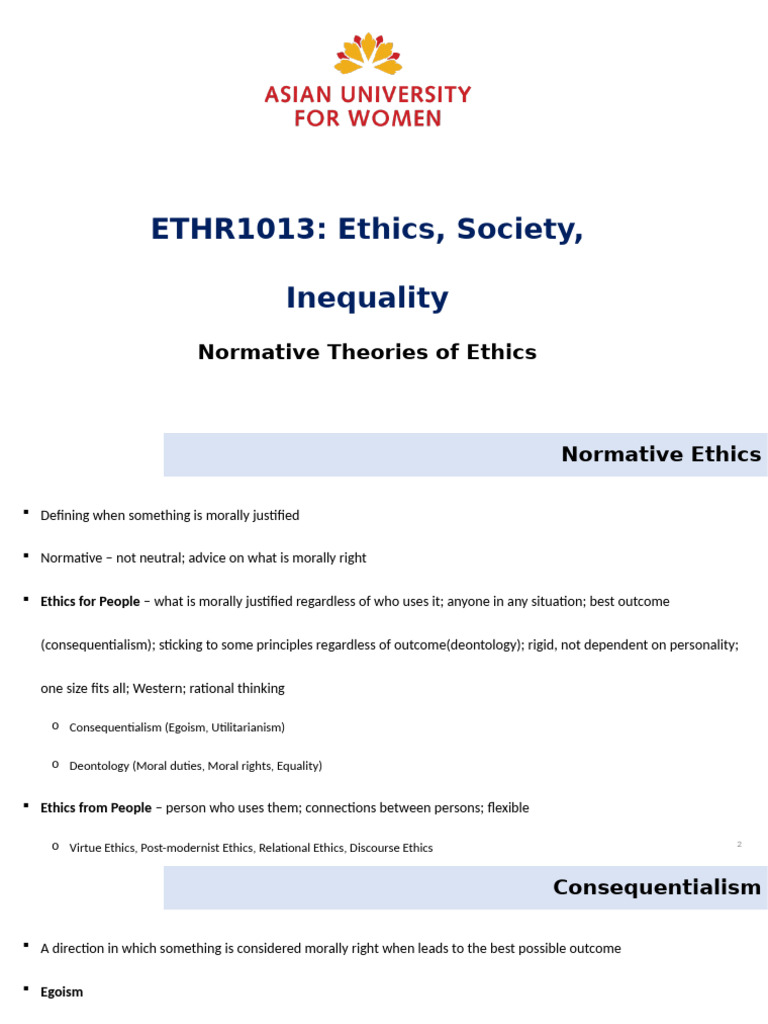 Normative Theories of Ethics | PDF | Utilitarianism | Pleasure