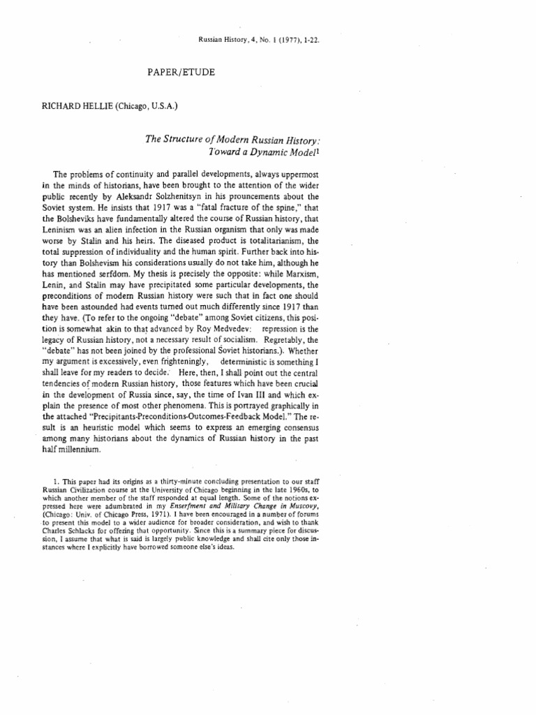 (Russian History Vol. 4 Iss. 1) Hellie, Richard - The Structure of ...