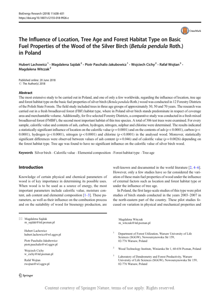 The Influence of Location Tree Age and Forest Habi | PDF | Trees | Forests