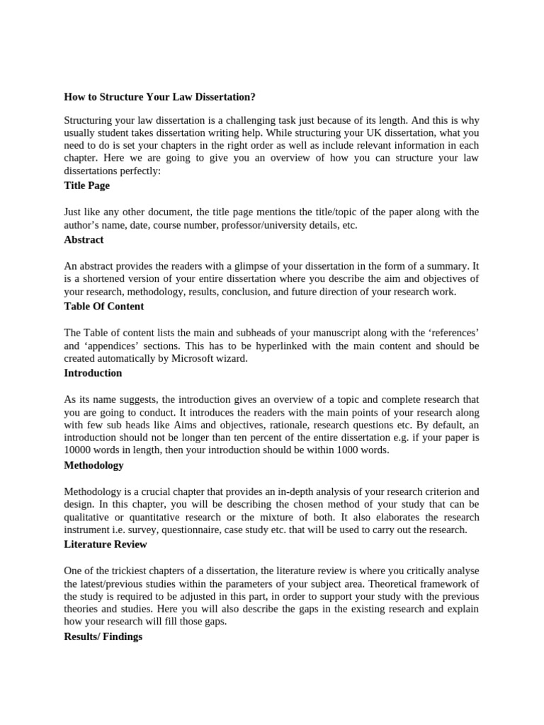 6 How to Structure Your Law Dissertation | PDF | Thesis | Science