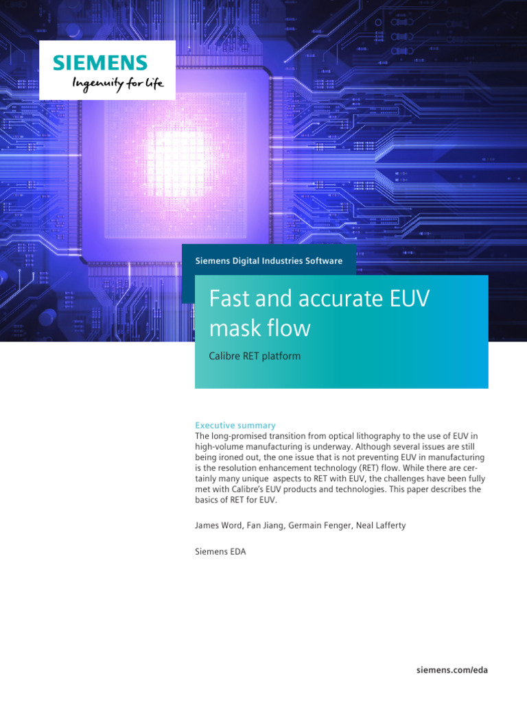 Siemens SW Fast and Accurate Euv Mask Flow WP 82957 V1 | PDF | Optics