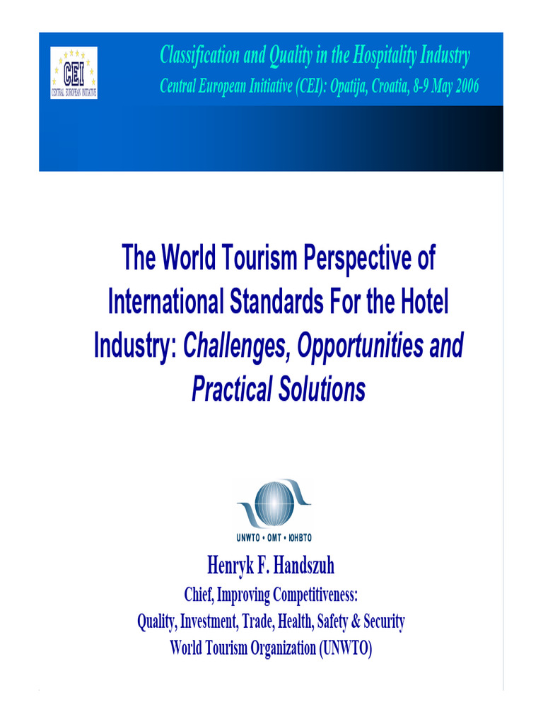 CLASSIFICATION - WTO Inter Standards | PDF | Tourism | Information