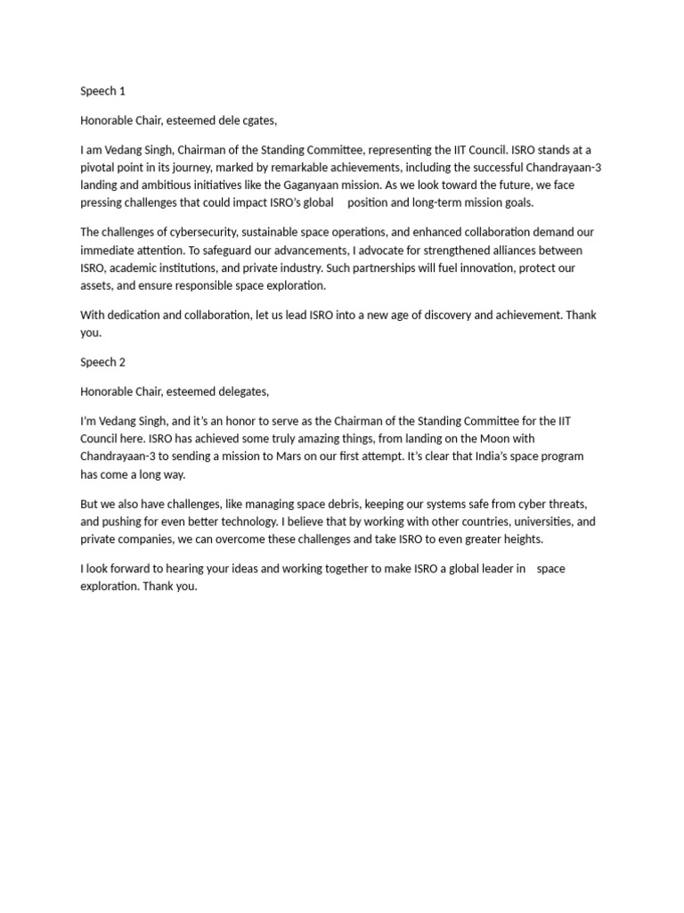 GSL for ISRO MUN | PDF