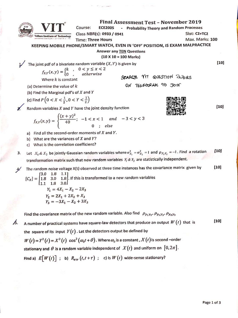 Ece2005 Fat 2k19 Fall c2+Tc2 | PDF