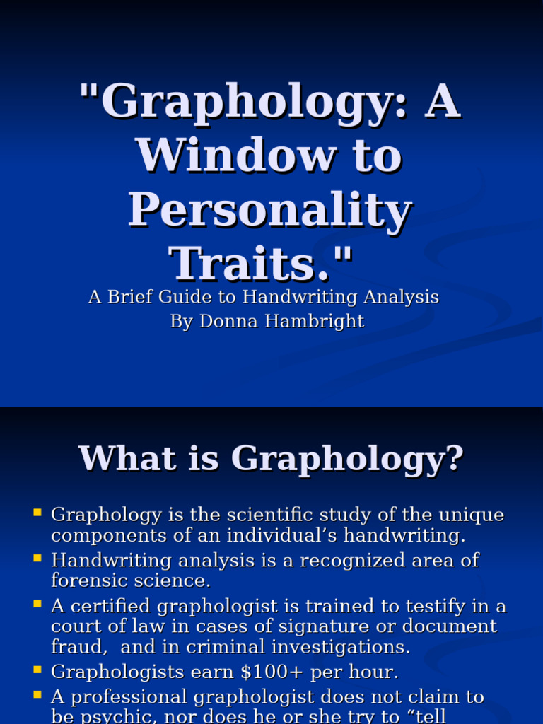Graphology: Handwriting Analysis Guide | PDF | Graphology ...