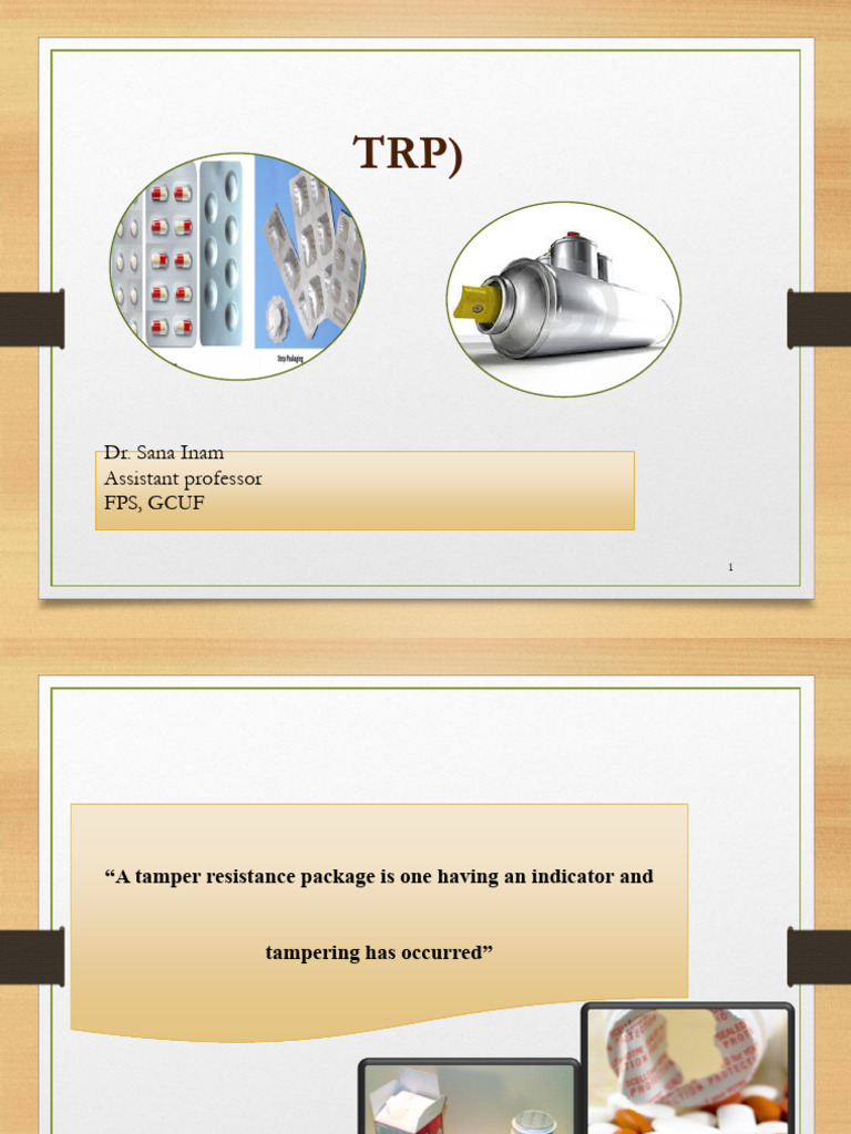 Tamper-Resistant Packaging Guide | PDF | Secondary Sector Of The ...