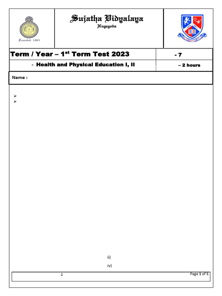 Barawa Disease and Health Education Test | PDF