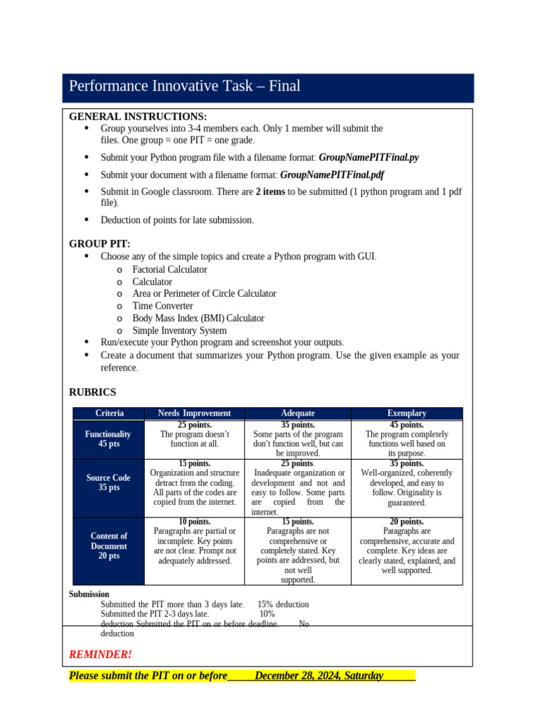 ES106 - Final - PIT- ME | PDF | Software | Computer Science