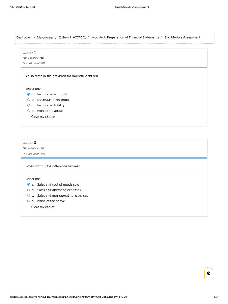 Accounting Module 2 Assessment | PDF | Expense | Balance Sheet