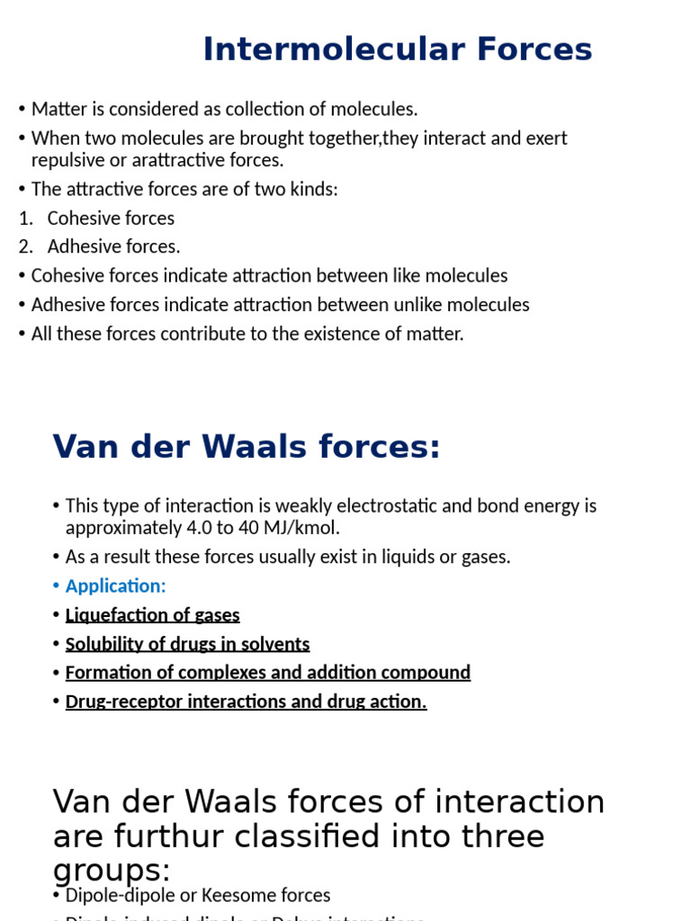 Intermolecular Forces Explained | PDF | Intermolecular Force | Chemical ...