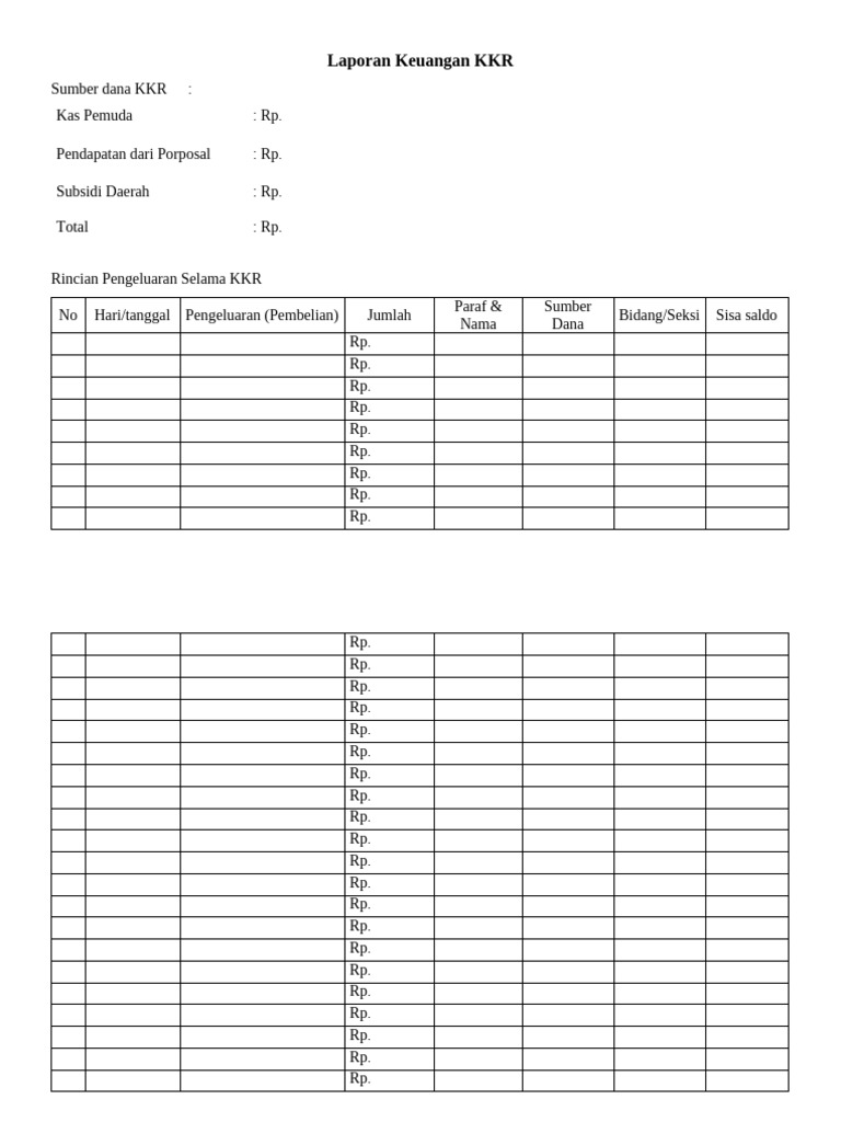 Laporan Keuangan KKR | PDF