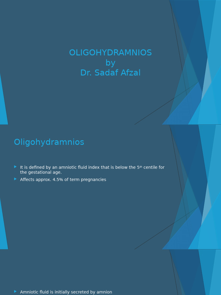 OLIGOHYDRAMNIOS | PDF | Childbirth | Human Diseases And Disorders