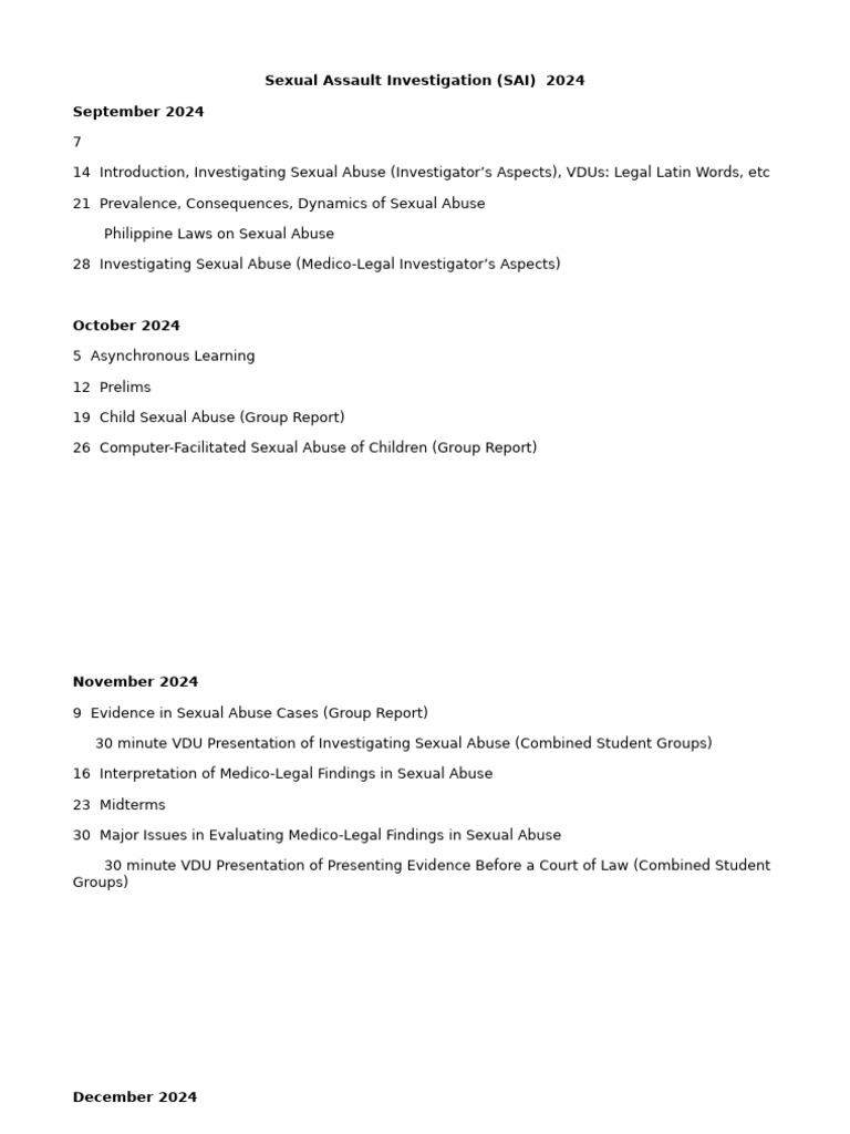 Sexual Assault Investigation 2024 | PDF