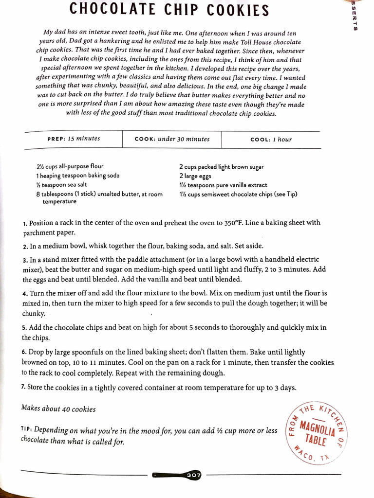 Chocolate-chip-cookies | PDF | Baking | Teaspoon