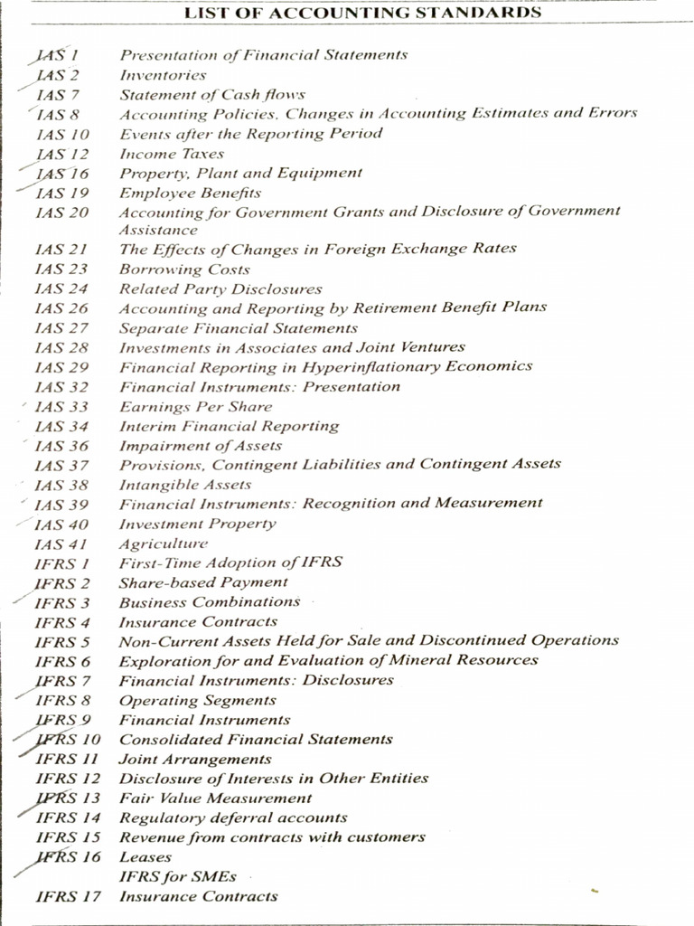 List of Accounting Standards | PDF