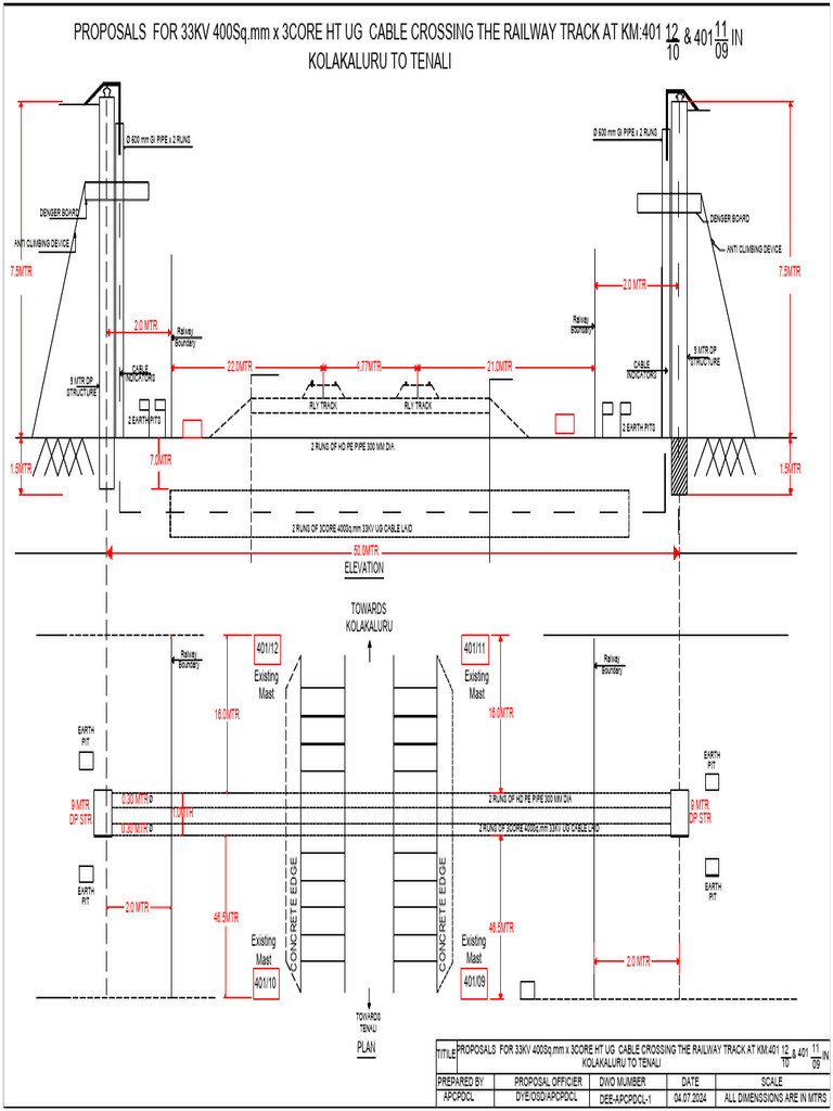 Kolakaluru To Tenali Railway Track Crossing Pole Arrangement Layout ...