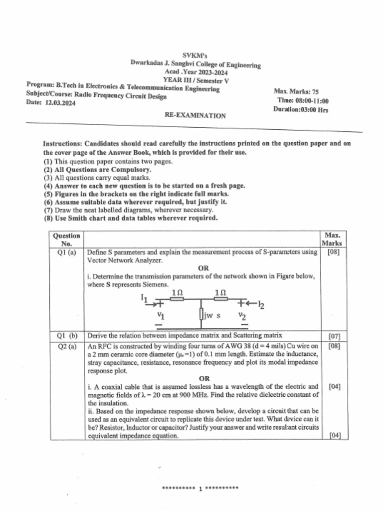Radio Frequency and Circuit Design-QP-EXTC | PDF