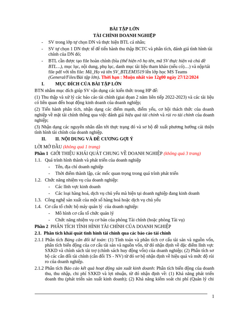 Yêu Cầu BTL (Chương 5) | PDF