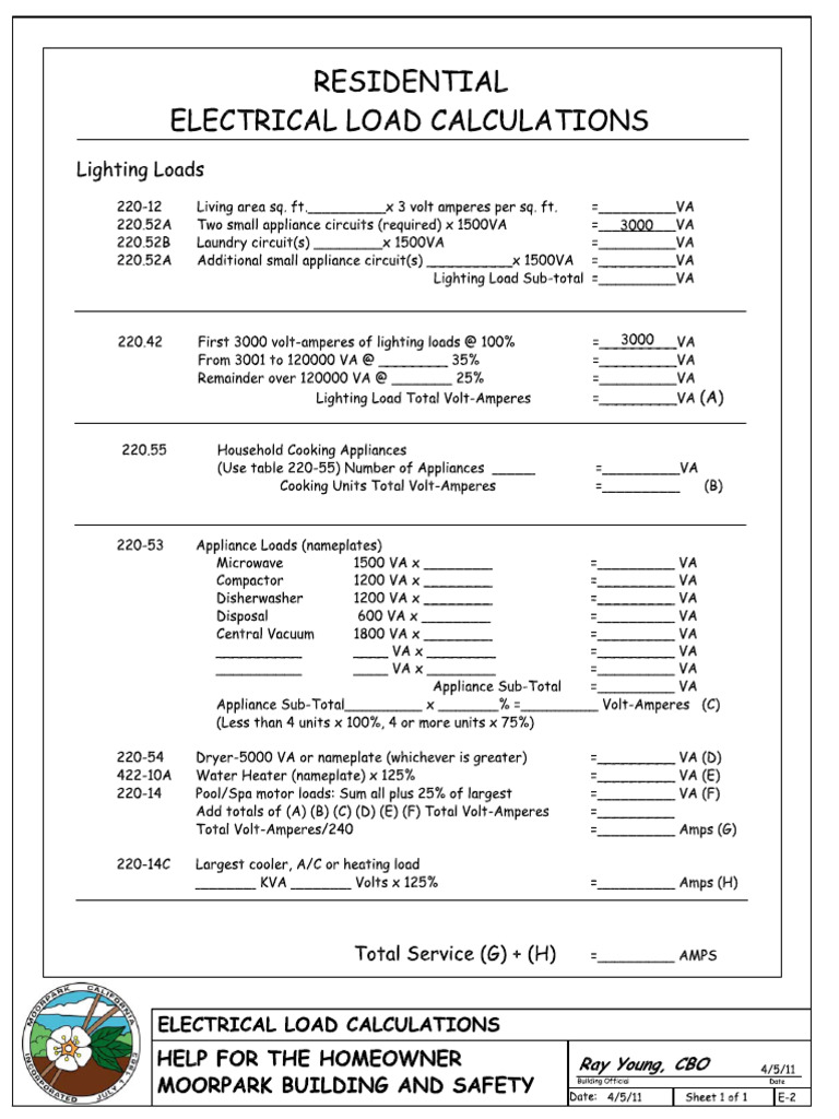 Electrical Load Calculations - 201401291832061036 | PDF