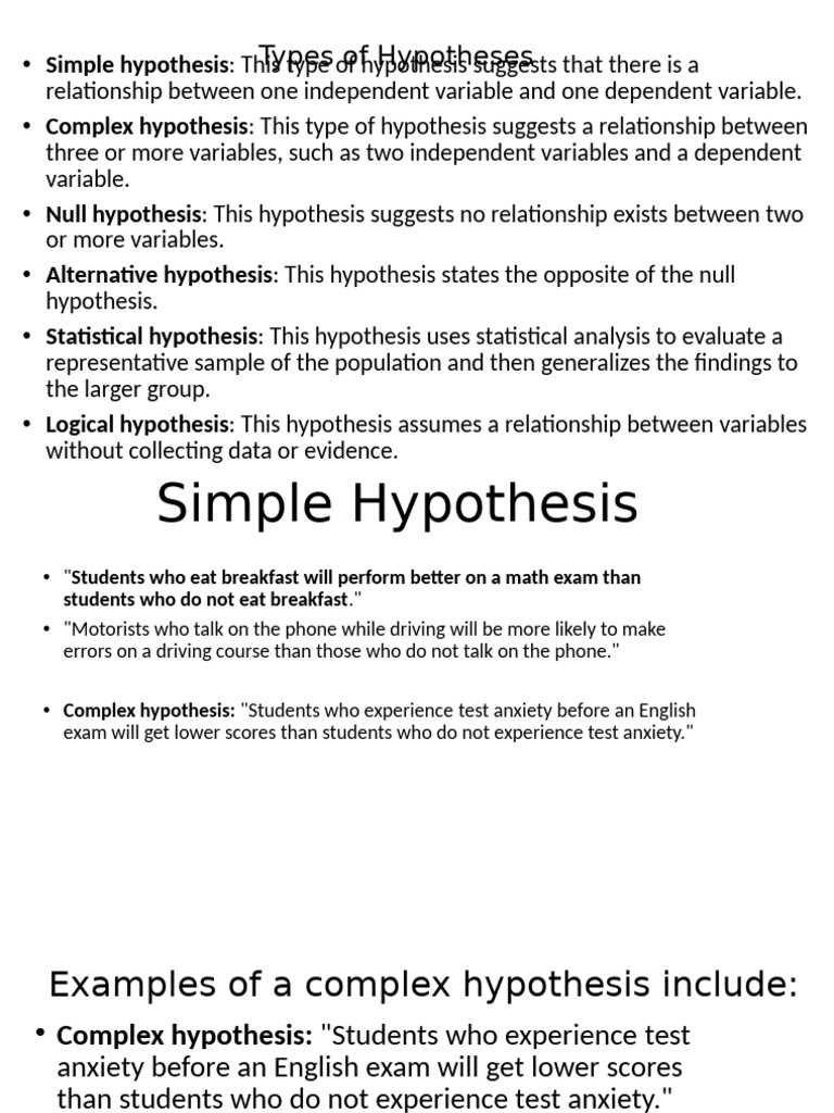 Hypotheses Types | PDF