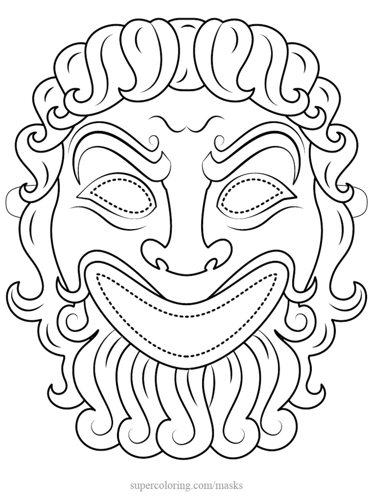 Greek Mask Outline Paper Craft | PDF