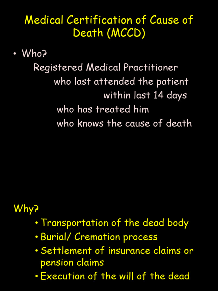 Medical Certification of Death Guidelines | PDF | Tooth | Skeletal System