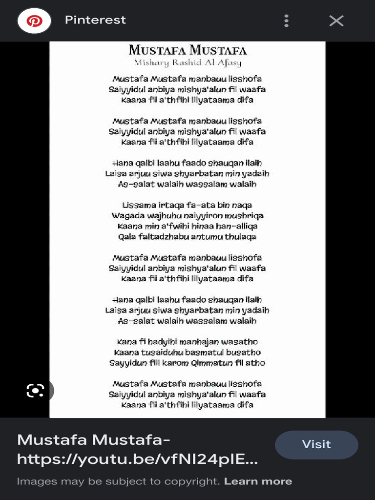 Mustafa Mustafa Lyrics - Google Search | PDF