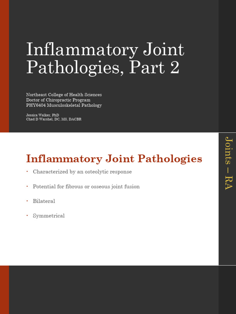 12.2 Inflammatory Joint Pathologies Part 2 2024F | PDF | Psoriasis ...
